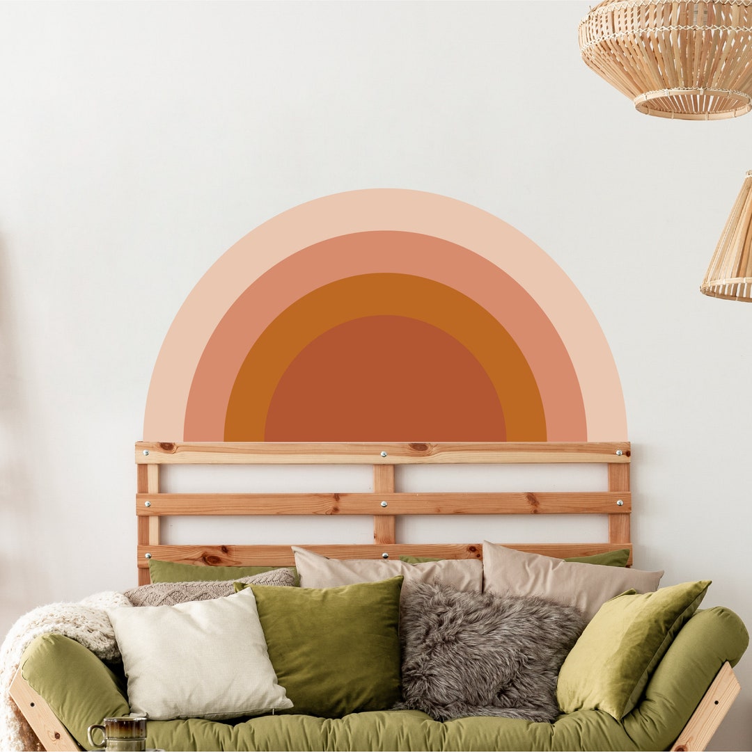 Rainbow Arch Wall Decal, Bed Arch Sticker, Arch Headboard Wall Decal ...