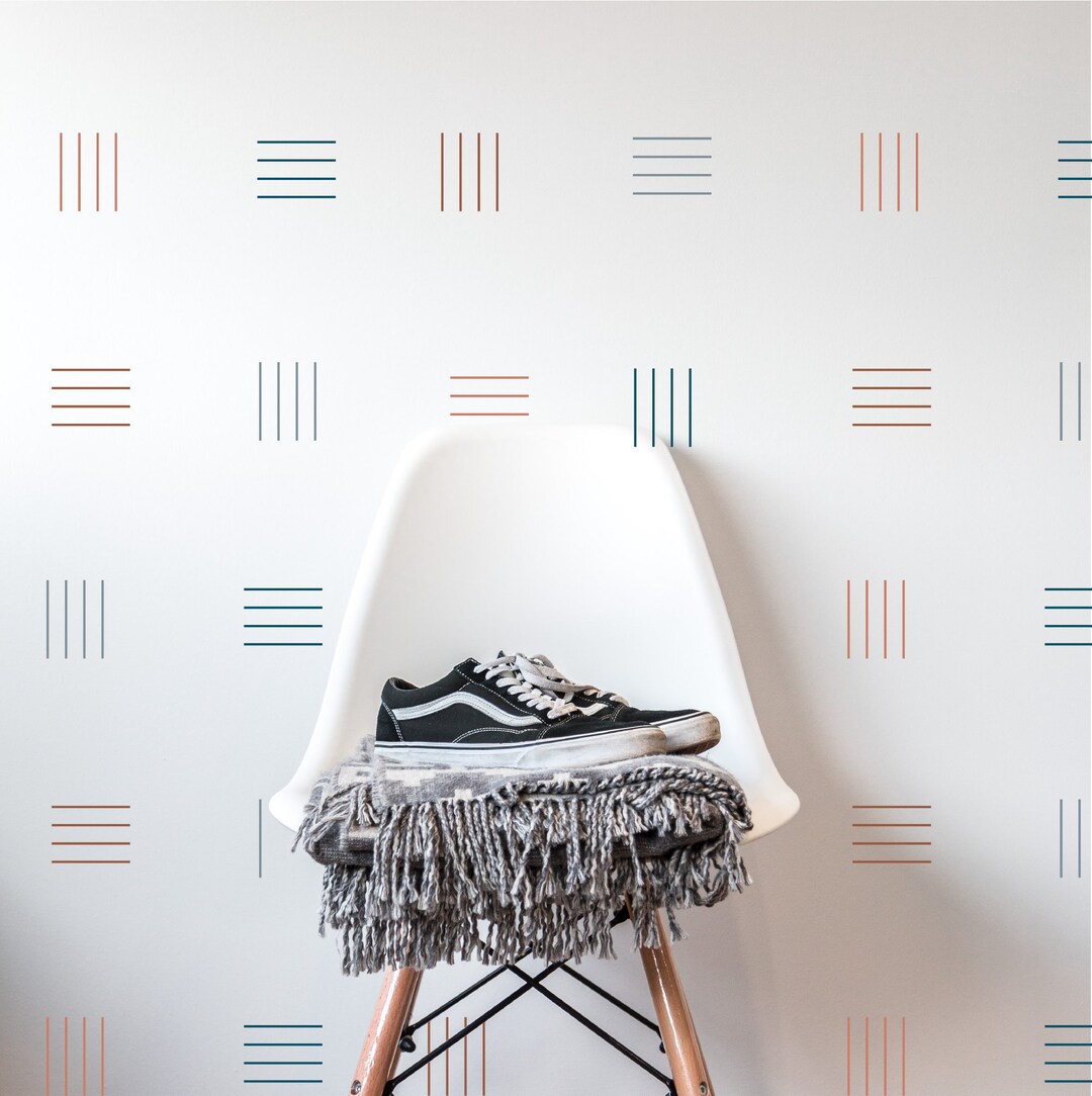 Colorful Line Wall Decals, Minimalist Geometric Wall Stickers, Boho ...