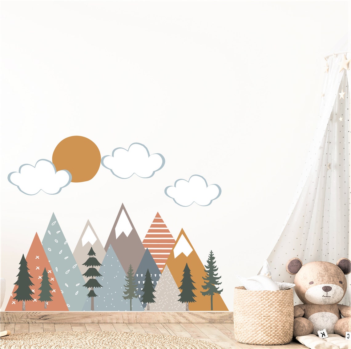 Triangle Shaped Mountain Wall Decals Nursery Wall Decor - Etsy