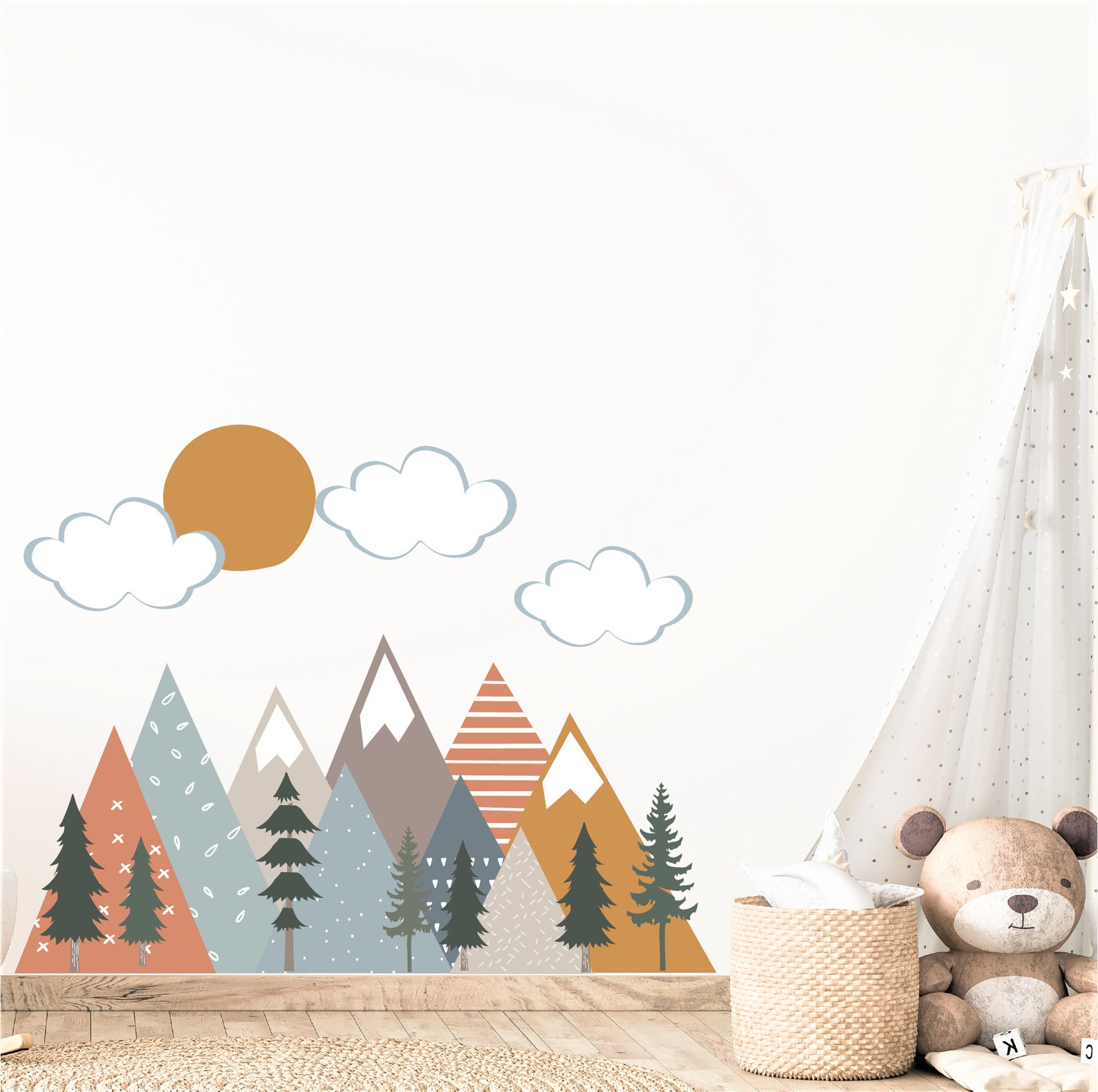 Triangle Shaped Mountain Wall Decals Nursery Wall Decor - Etsy