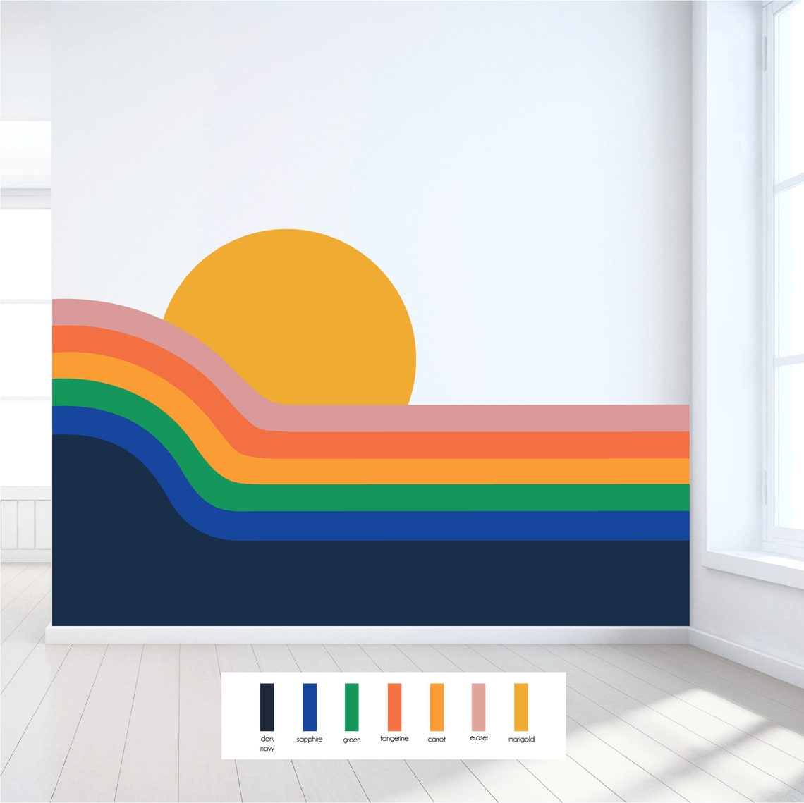 Wall Decal Classic Retro Stripes Mural Peel and Stick Wall - Etsy