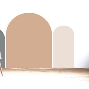 Earthy Brown Arch Wall Decals Peel and Stick Textured Fabric Matte ...