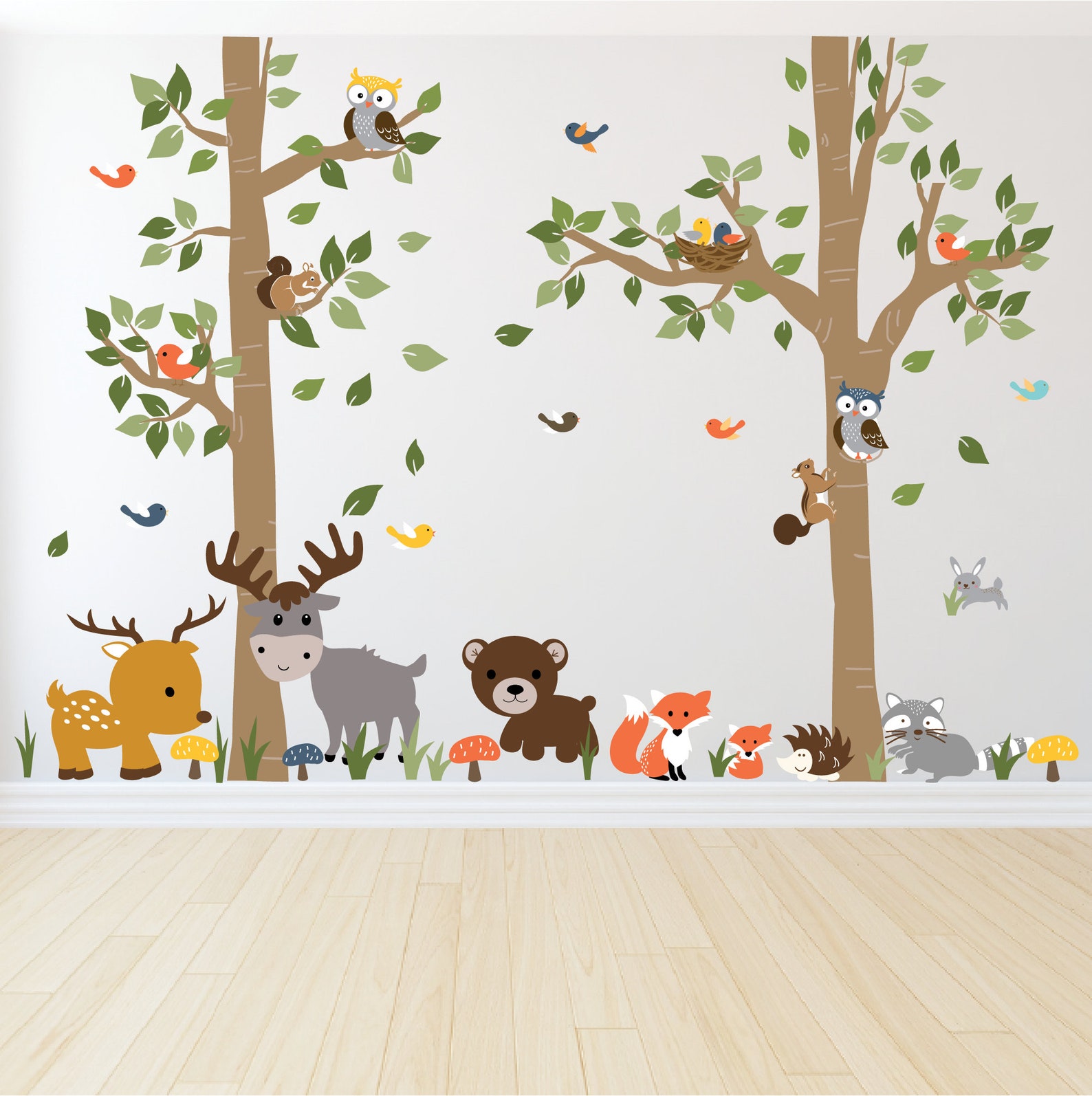A Walk in the Forest Wildlife Animal Stickers Wall Decals Children ...
