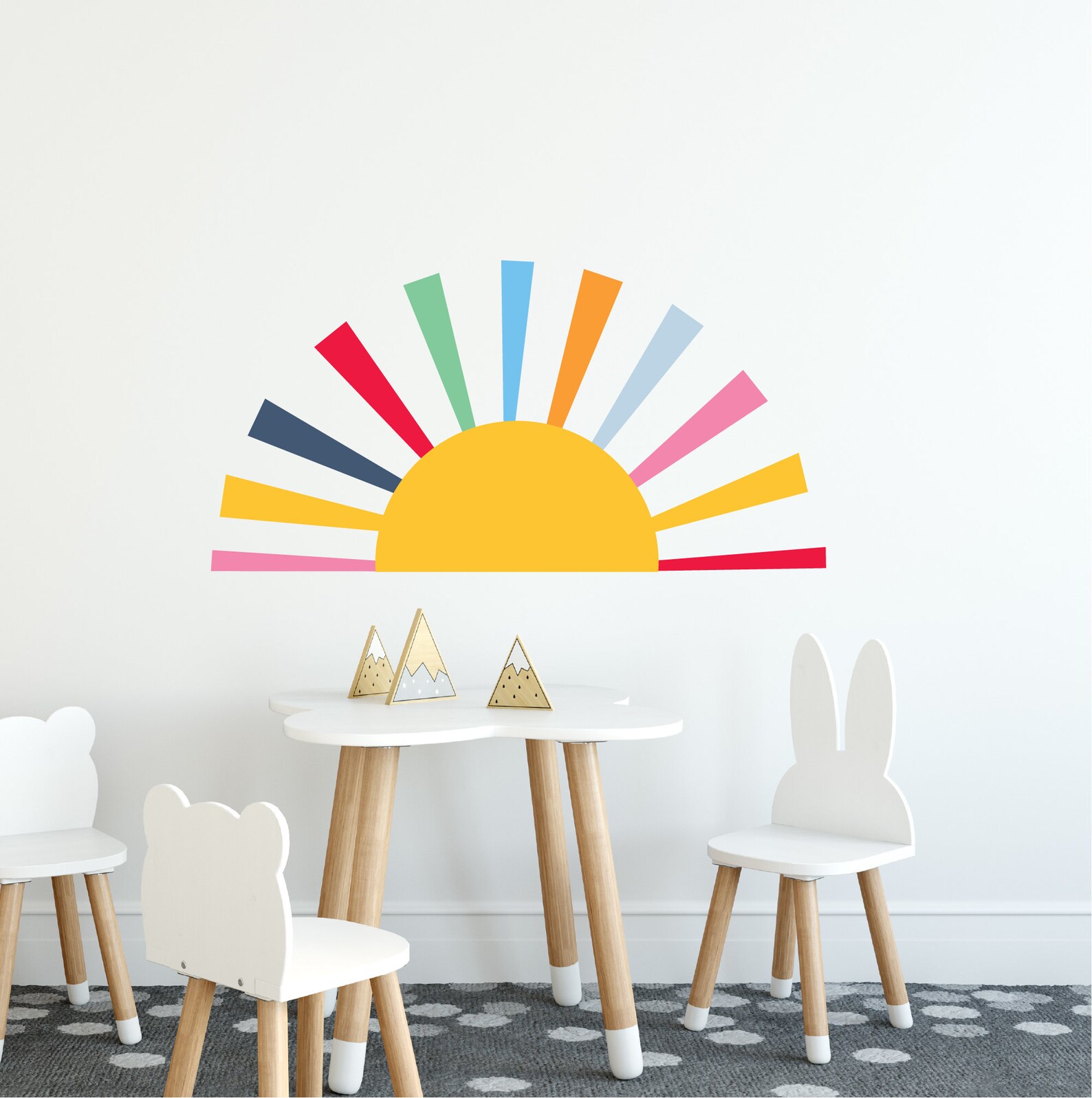 Wall Decal Sun Retro Art Wall Mural Sticker Sunshine - Etsy
