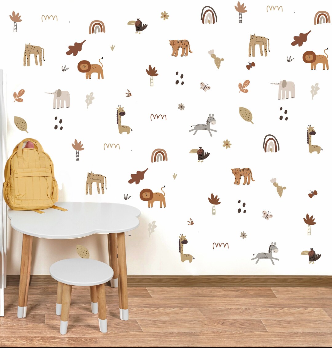 Jungle Safari Mini Wall Decals Set for Kids: Nursery, Playroom Decor in ...