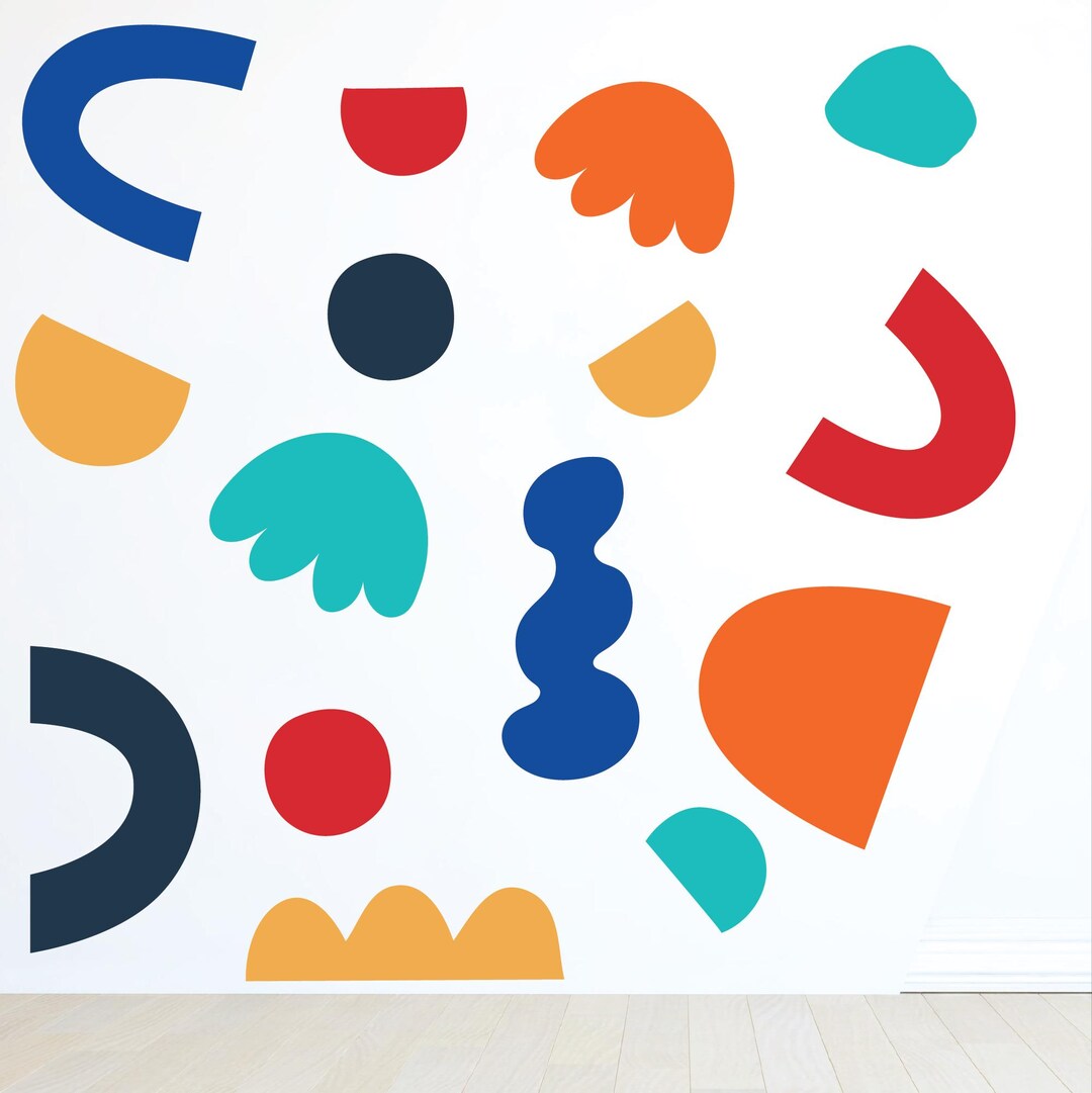 Abstract Shape Wall Decals - Jumbo Kit Easy to Apply Reusable Wall ...