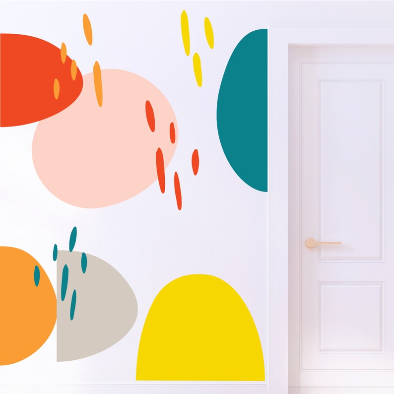 Geometry Shape Mid Century Fabric Wall Decals - Etsy