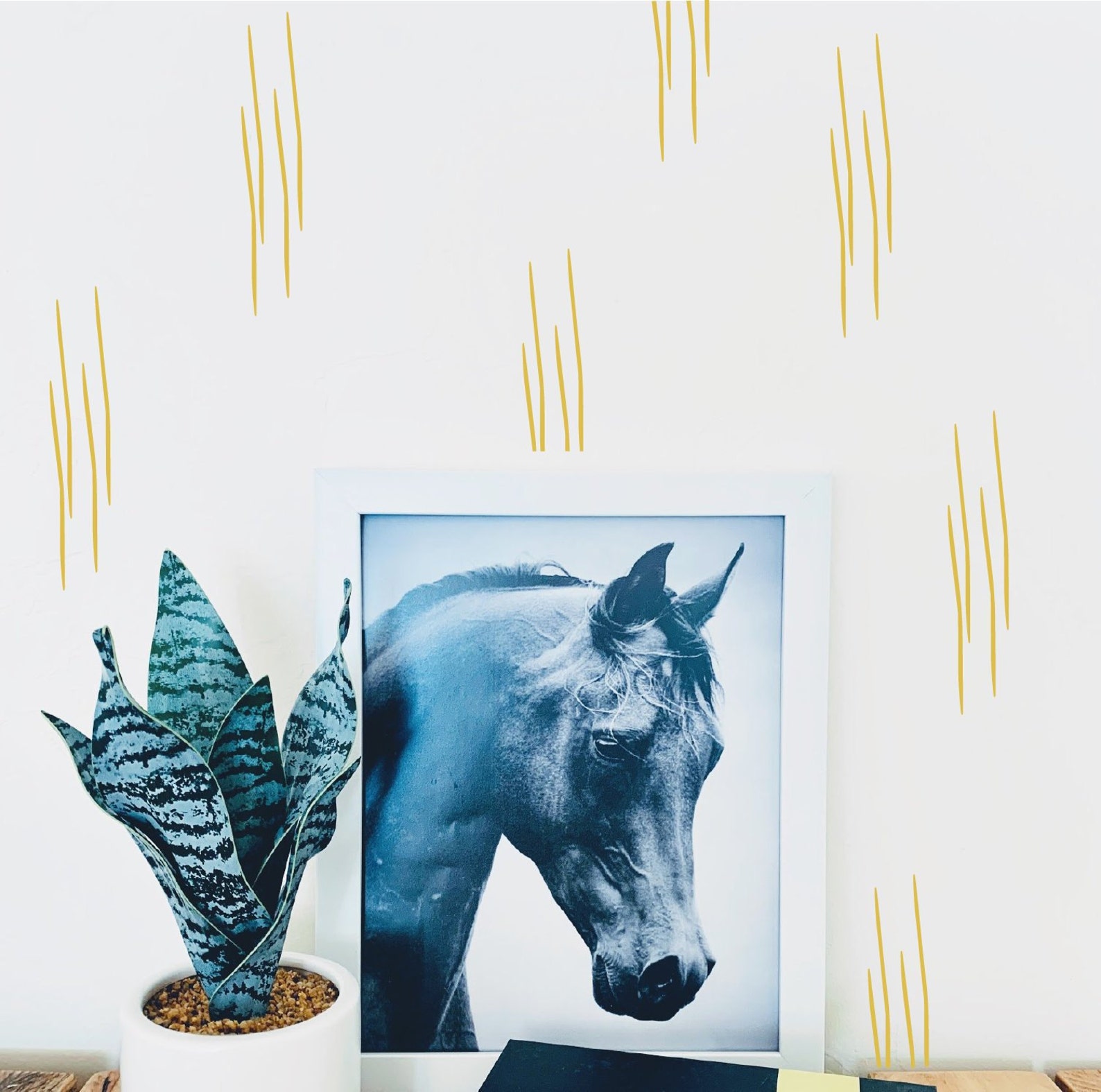 Thin Sketched Lines Wall Decals Line Wall Decal Modern Wall | Etsy