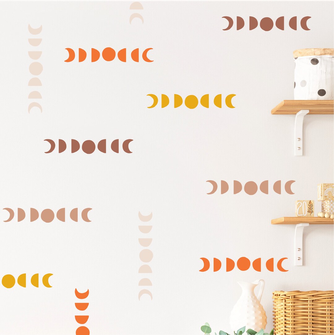Moon Phases Wall Decal - Removable Wall Stickers - Abstract Modern Wall ...