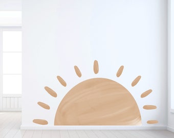 Wall Decal - Large Watercolor Sun Decal - Sun Nursery Decor - Sun ...