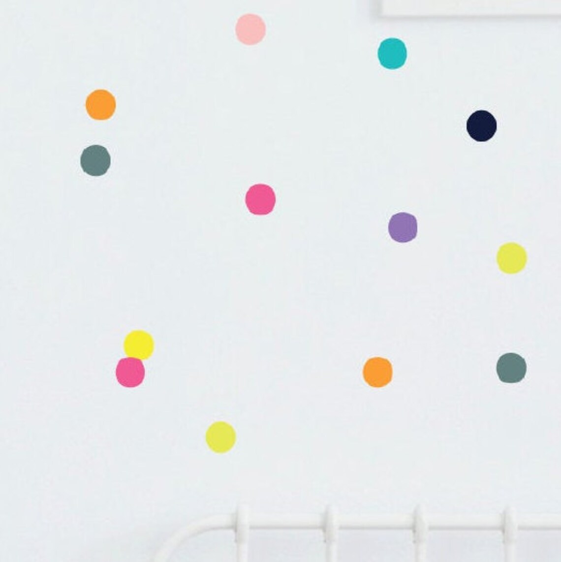 Rainbow Dot Wall Decals Colorful Wall Polka Dots - Etsy