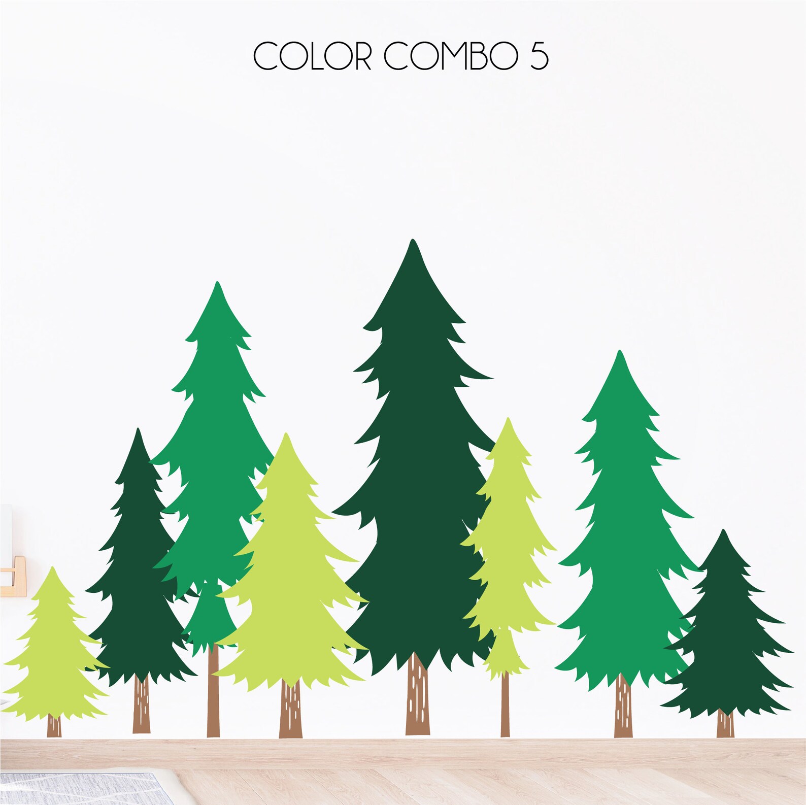 Large Pine Tree Decals Pine Tree Wall Stickers Nursery - Etsy