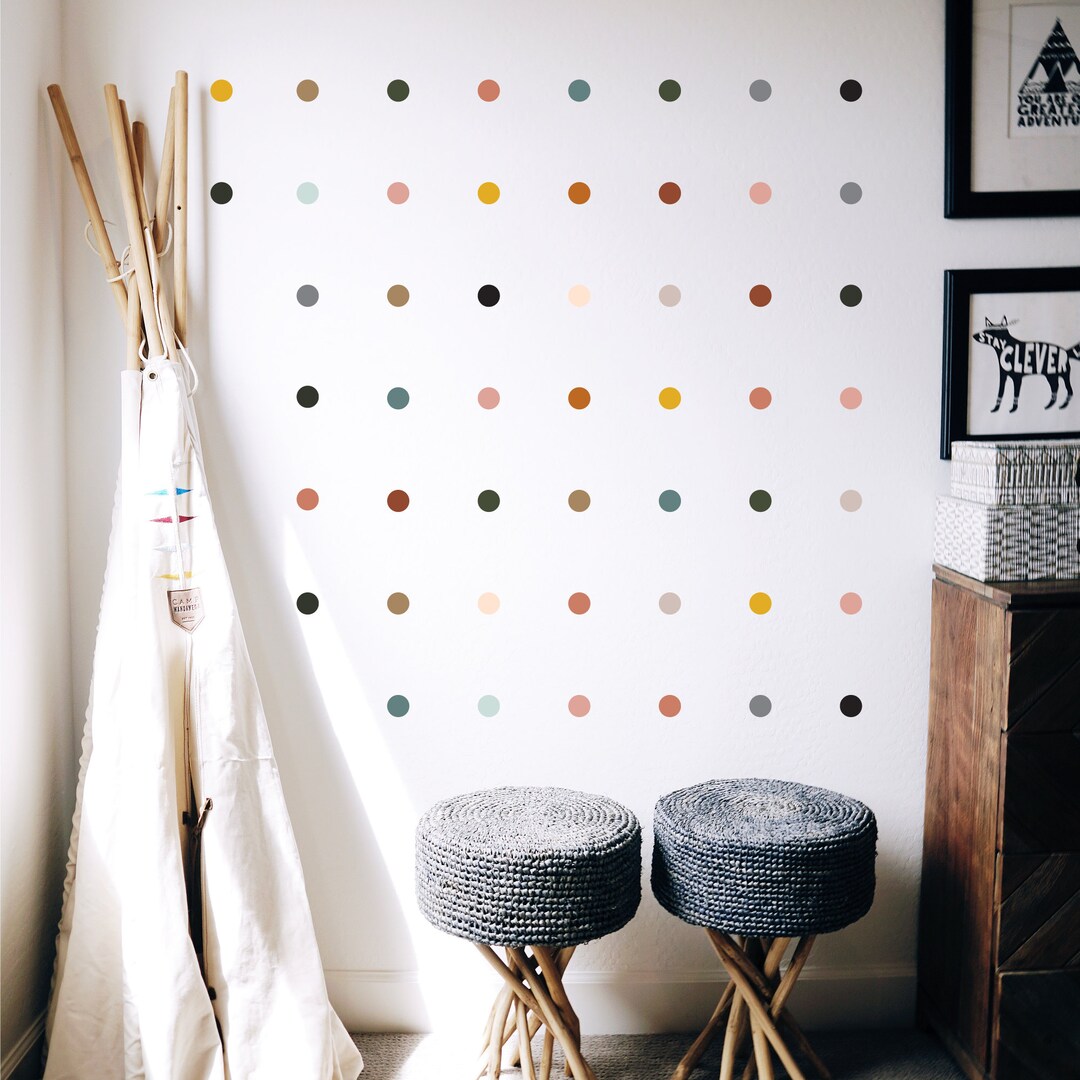 Wall Decals - Boho Colored Dots - Wall Sticker Room Decor - Peel and ...
