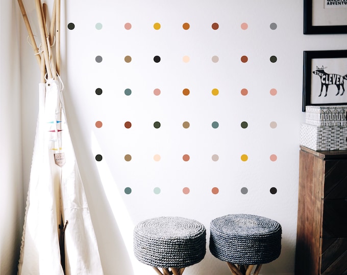 Wall Decals Boho Colored Dots Wall Sticker Room Decor - Etsy