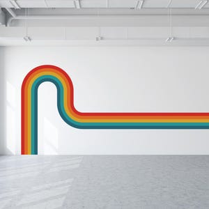 Retro Rainbow Stripes Wall Decal - Etsy