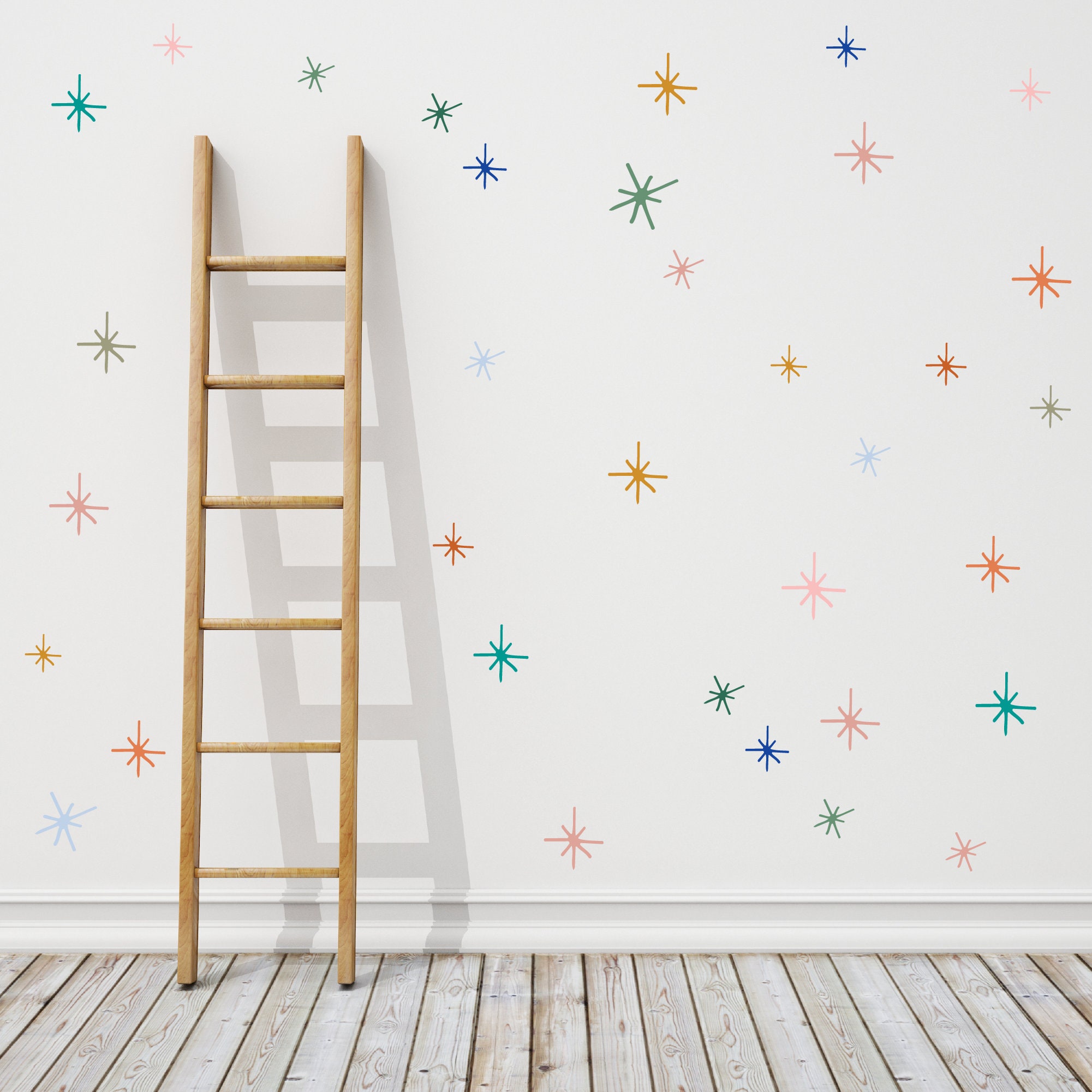 Retro Wall Decal Home Decor Set of 35 Stars Star Pattern Wall Decal ...
