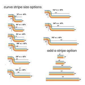 Colorful Retro Stripe Wall Decal/playroom Decal/removable Wall Sticker ...