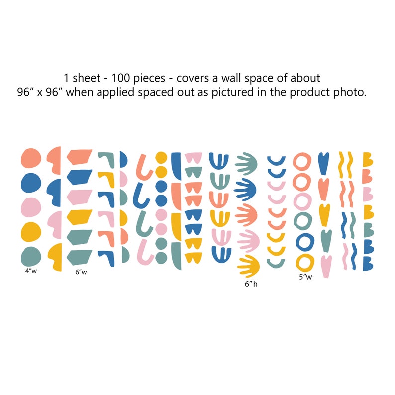 Abstract Wall Decals Bright Pattern Colorful Rainbow - Etsy