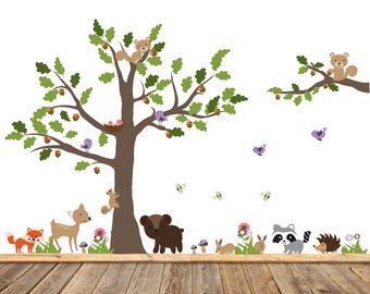 Forest Wall Sticker Set 37 Peel & Stick Woodland Decals for