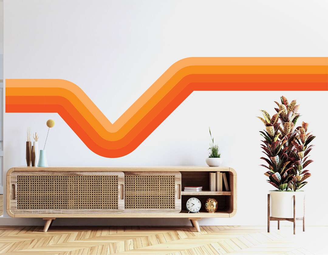 Retro Stripe Wall Stickers - Stripe Wall Decals - Playroom Modern ...