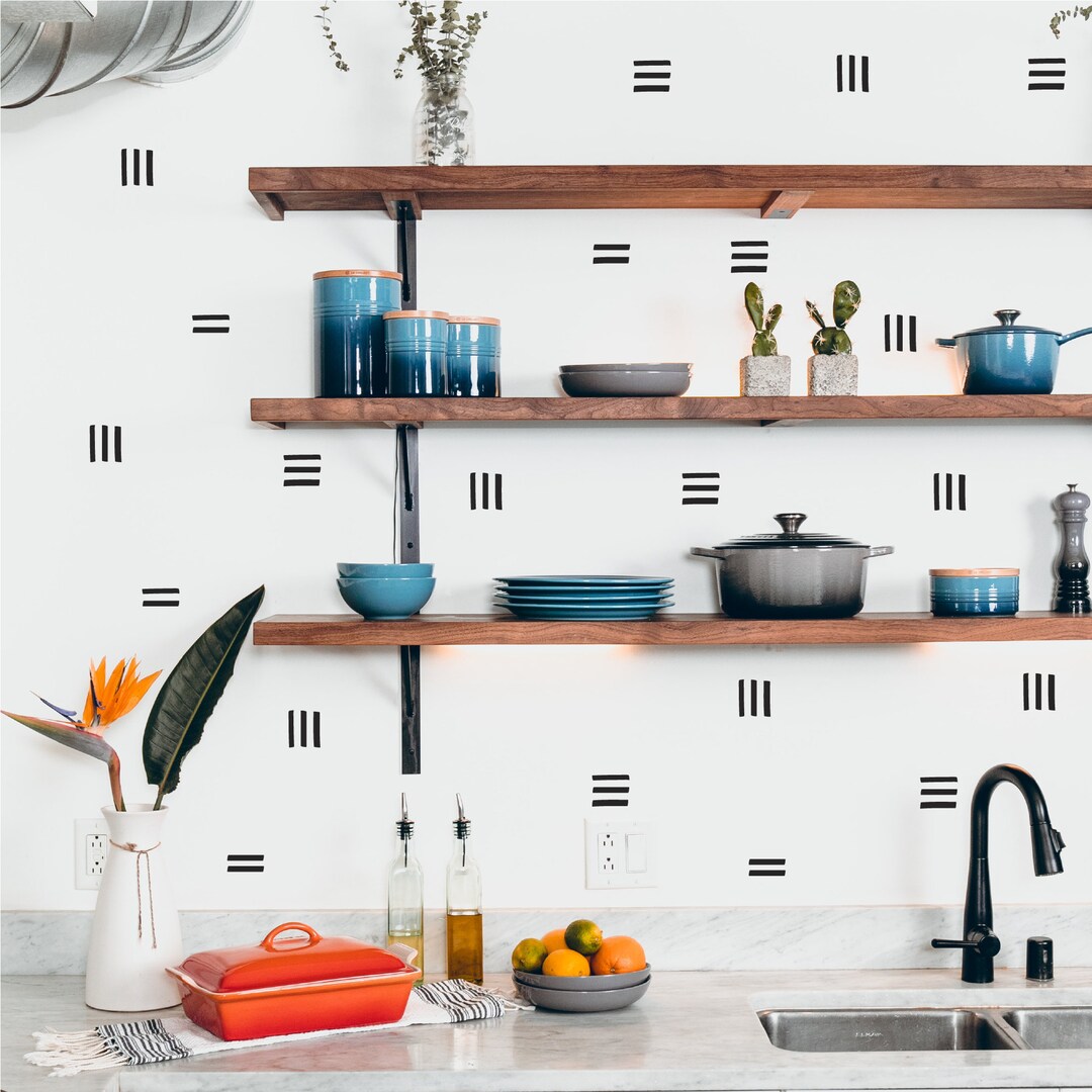 Stripe Wall Decals, Minimalist Geometric Wall Stickers, Boho Wall Decor ...