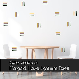 Line Wall Decals, Minimalist Stripe Wall Stickers, Colorful Bohemian ...