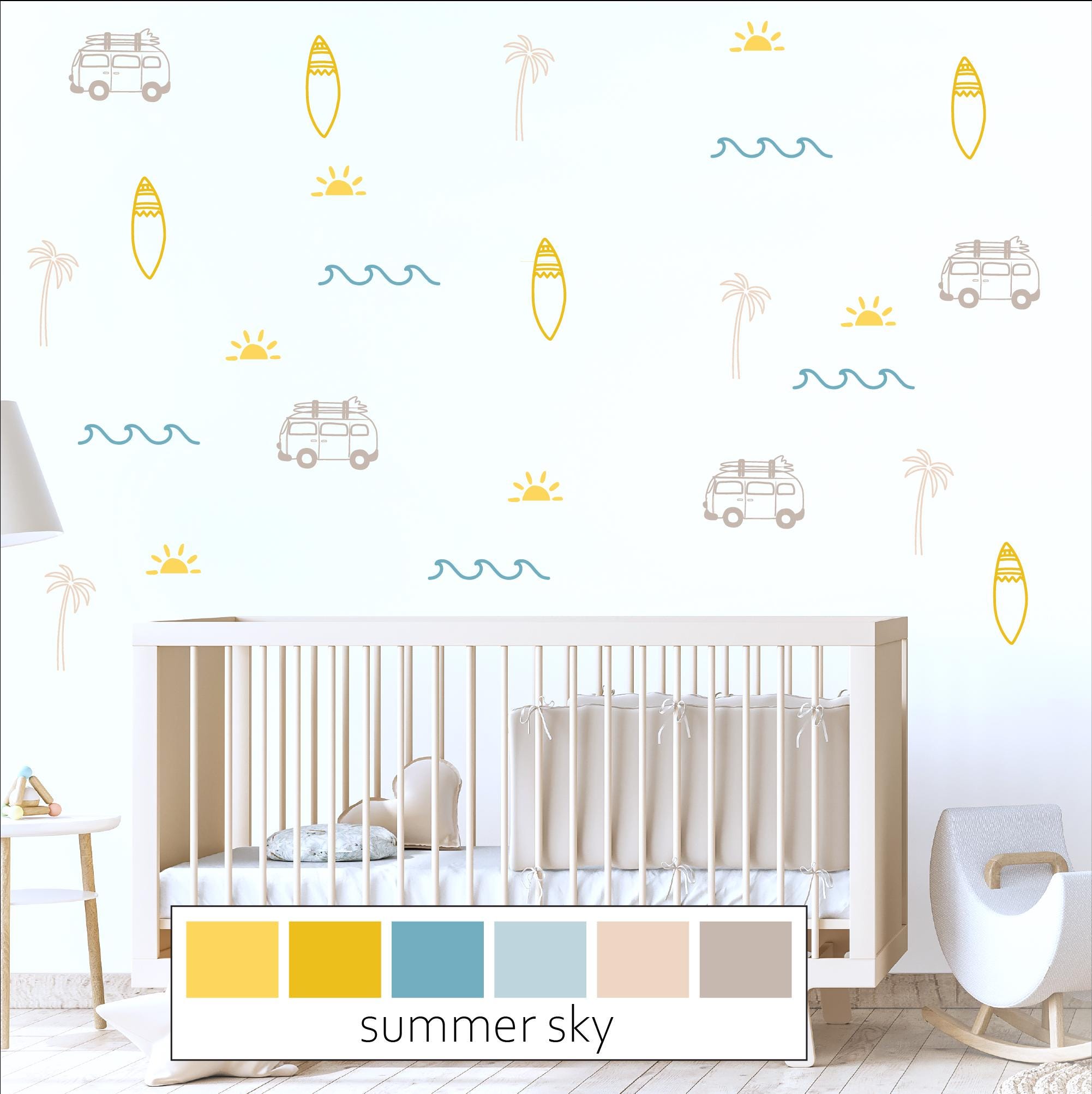 Wall Decals - Ocean Wave Wall Sticker - Beach Vibes Boys Room ...