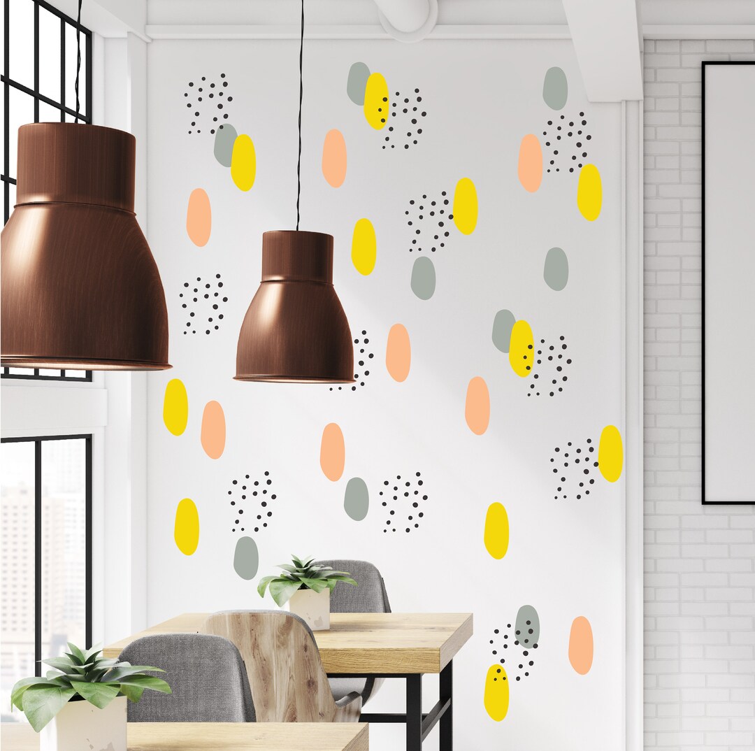 Abstract Wall Decals Oval Swatch Pattern With Black Marker Strokes ...