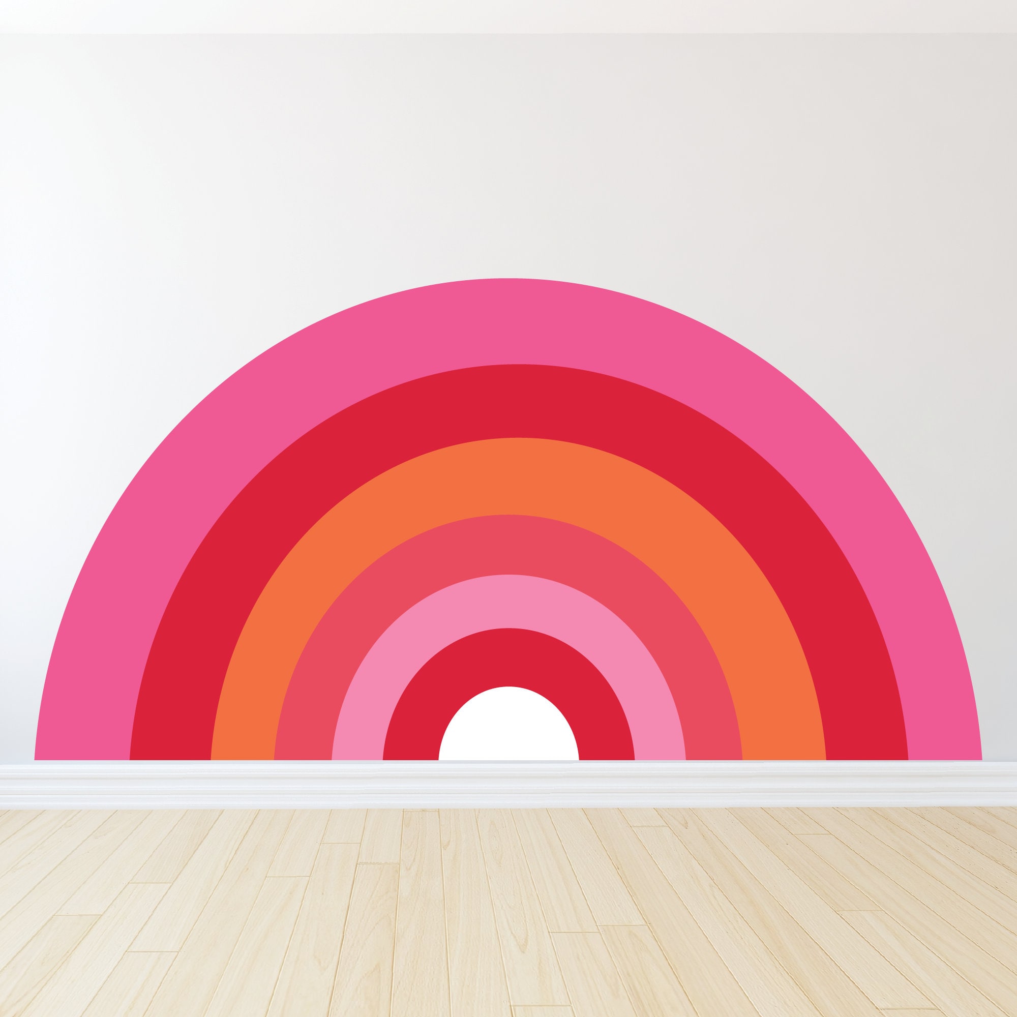 Retro Rainbow Wall Decal – Pink, Red, Orange 70s Style, Removable Wall ...