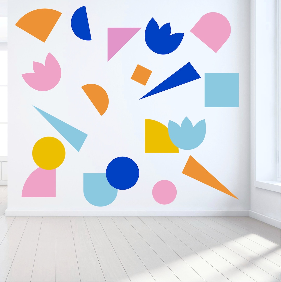 Colorful Shapes Vinyl Decals Bright and Colorful Wall Art - Etsy