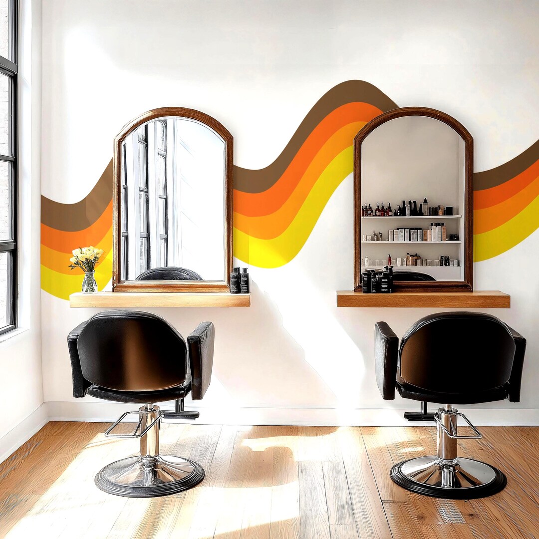 70's Inspired Retro Wall Decals - Wavy Stripe Wall Decal - Nursery Wall ...