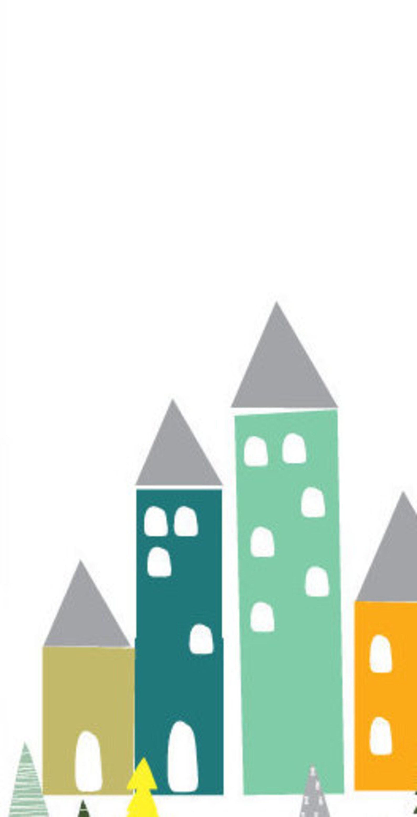 Sticker ville - Sticker ville - Sticker ville aux couleurs pastel ...