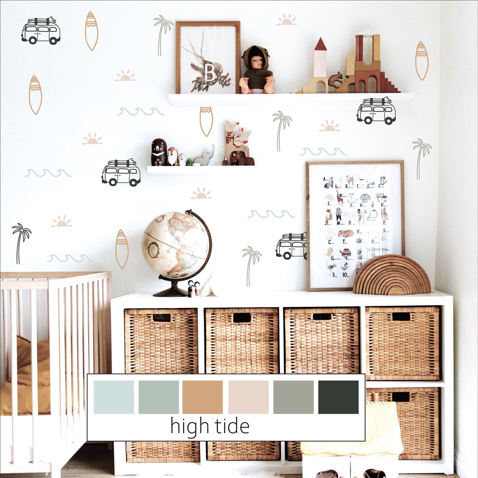 Wall Decals - Ocean Wave Wall Sticker - Beach Vibes Boys Room ...