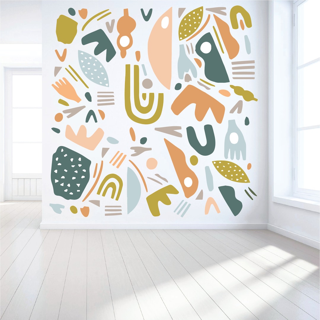 Abstract Wall Decals - Bright Pattern, Colorful, Rainbow, Abstract ...