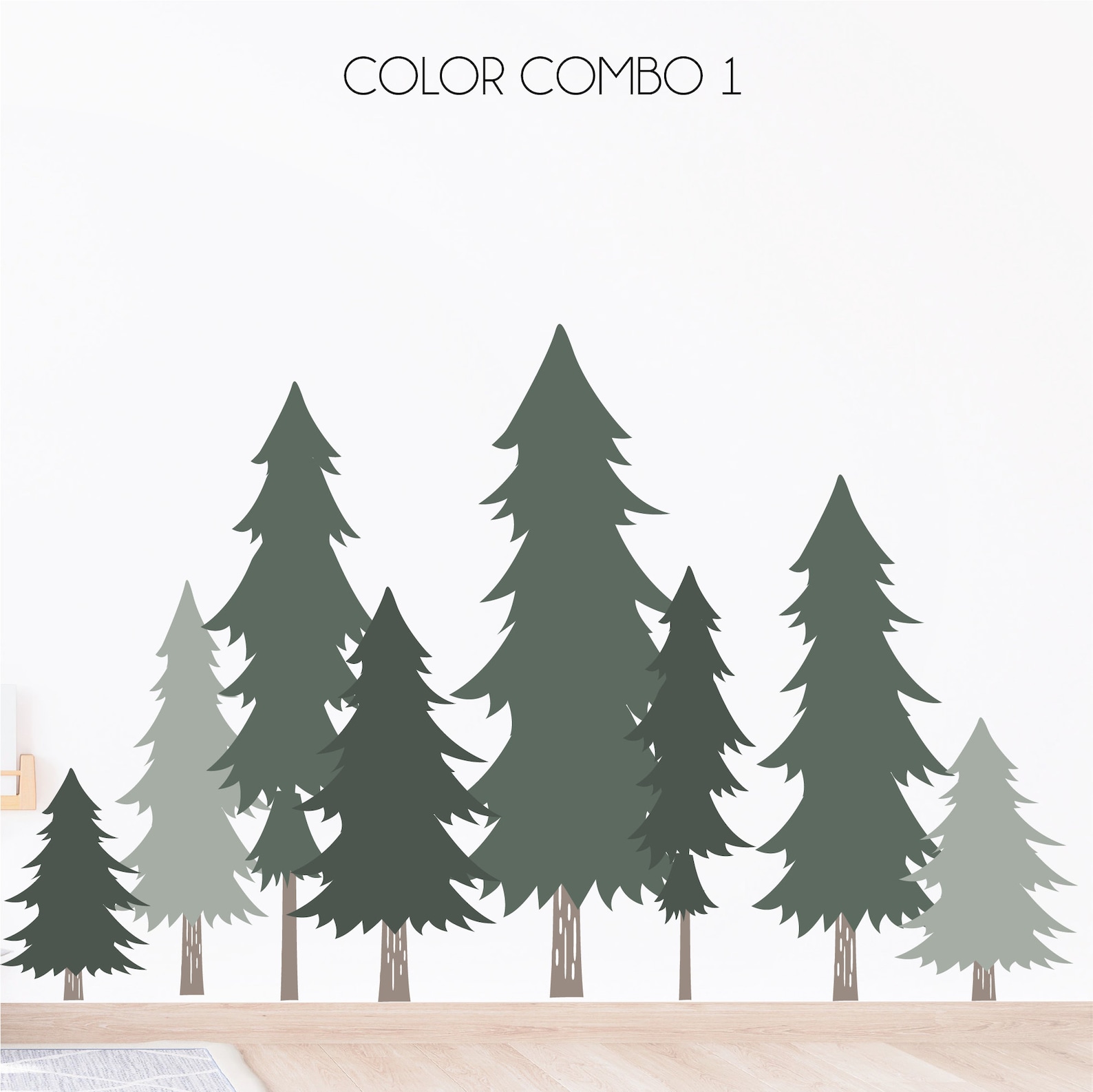 Large Pine Tree Decals - Pine Tree Wall Stickers - Nursery Wall Decor ...