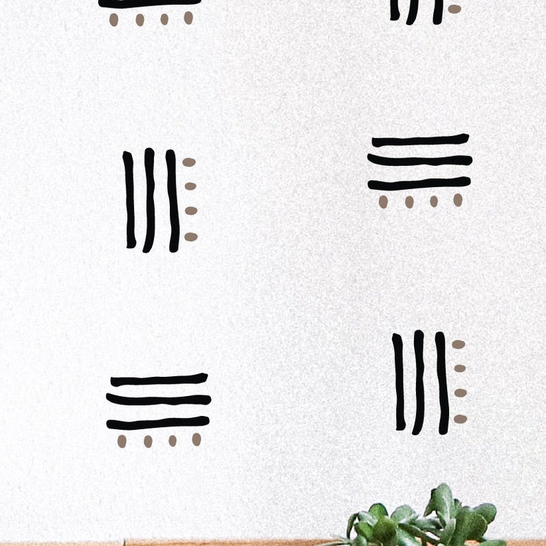 Line Wall Decals With Dots Line Wall Stickers Modern Wall - Etsy