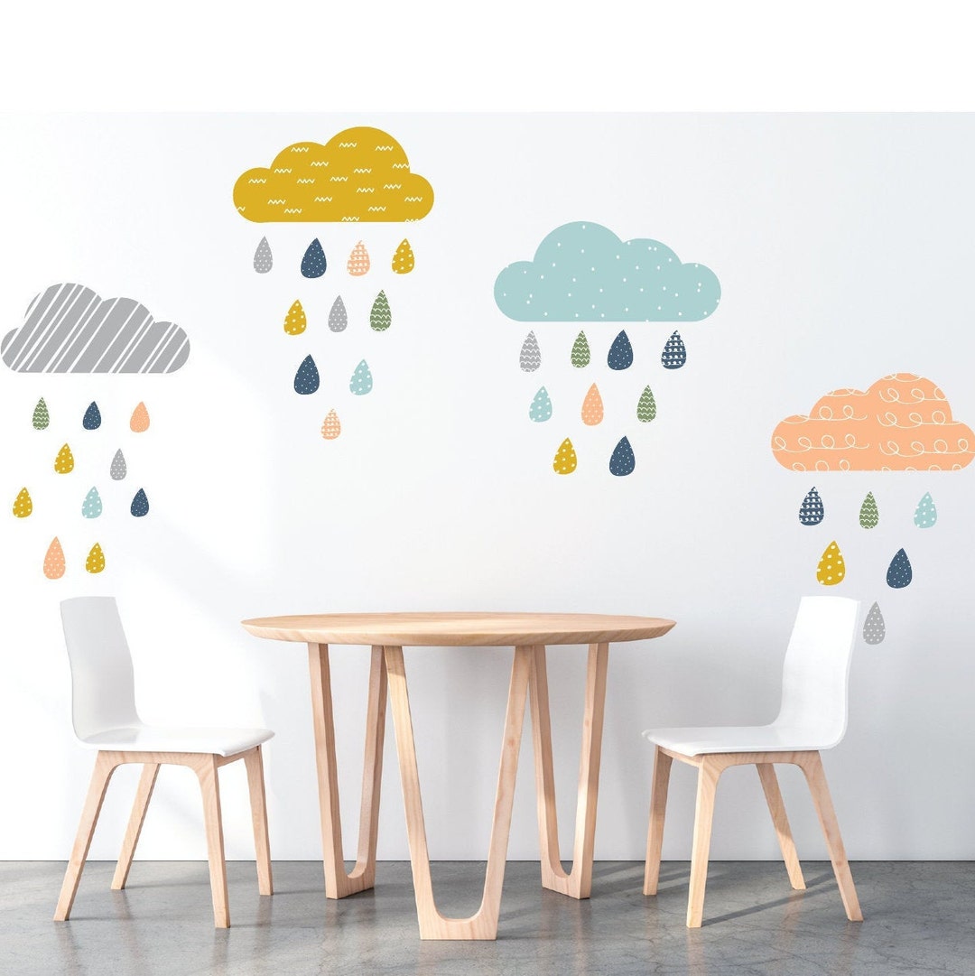 Navy Blue Clouds - Wall Decals - Etsy