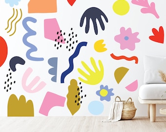 Abstract Wall Decals Bright Pattern, Colorful, Rainbow, Abstract ...