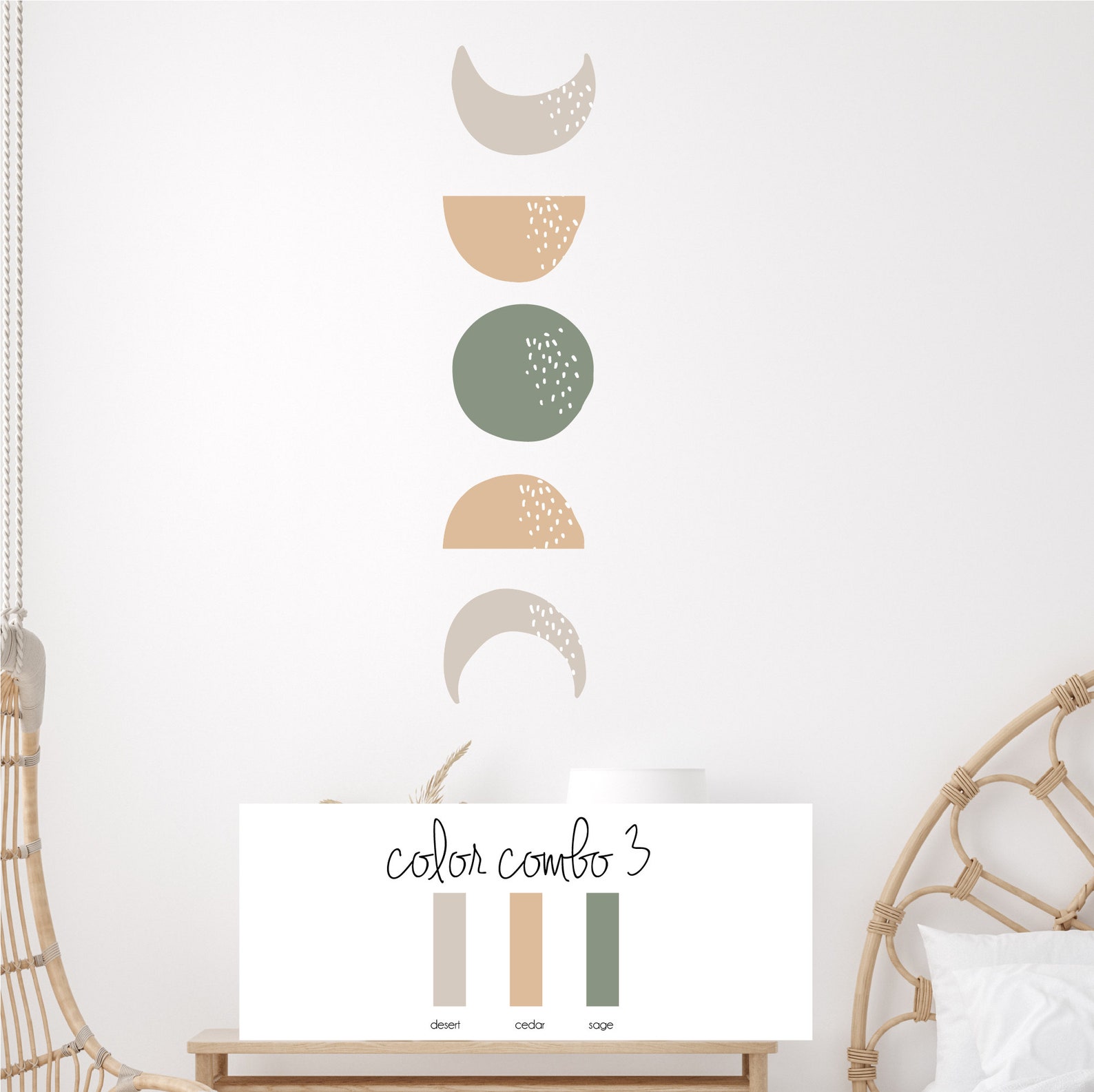 Moon Phases Wall Decal Moon Phase Wall Decals Abstract - Etsy