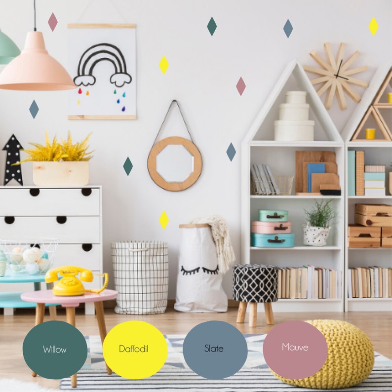 Mini Diamond Wall Decal Modern Geometric Wall Room Decor - Etsy