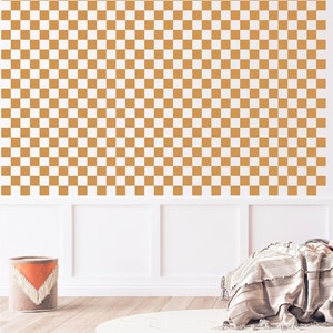 Checkered Pattern Wall Decal, Customizable Checkered Wall Art, Classic ...