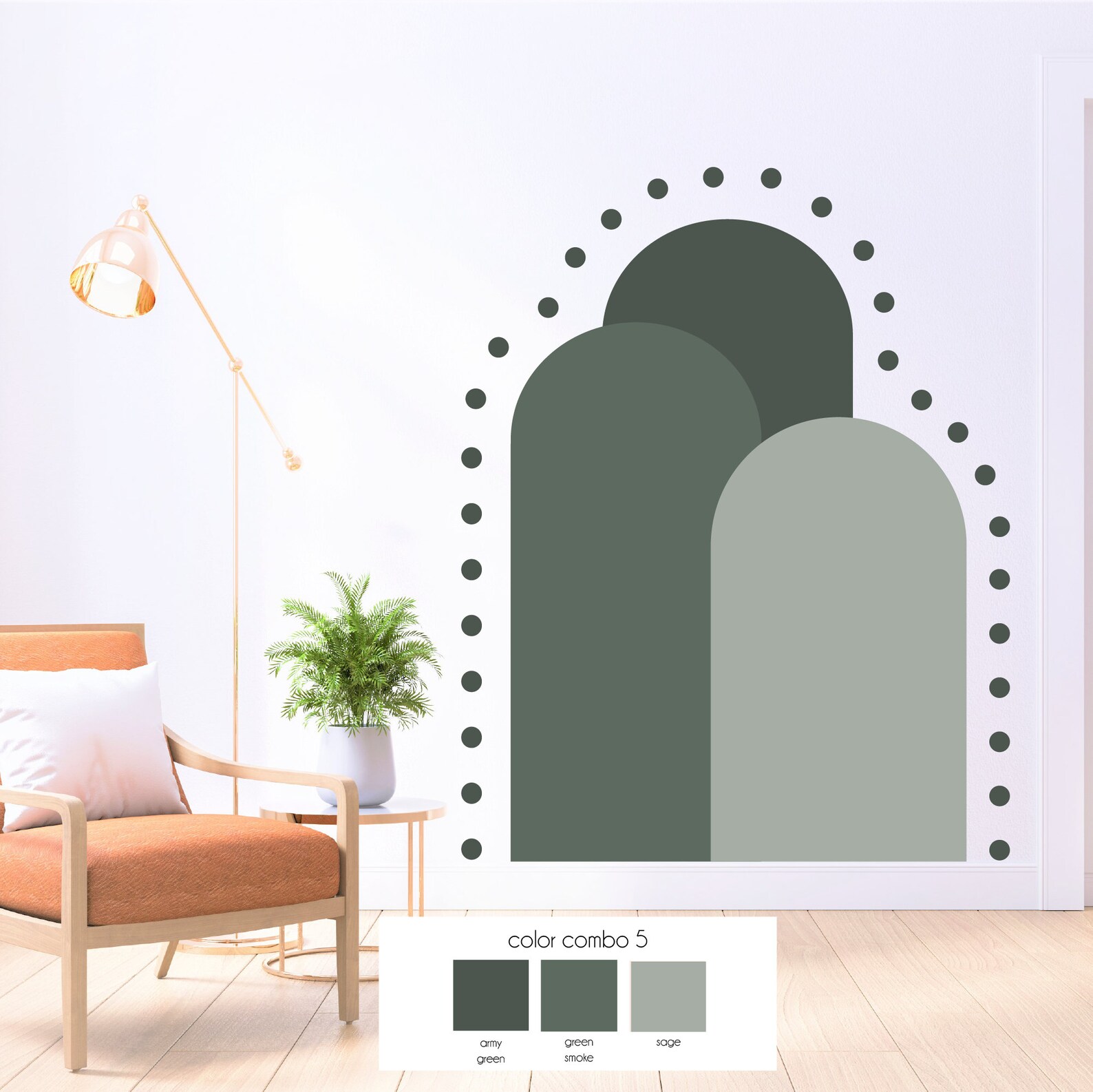 Color Block Arch Decal Large Arches Arch Wall Decal Mid | Etsy