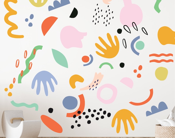 Abstract Wall Decals Bright Pattern, Colorful, Rainbow, Abstract ...