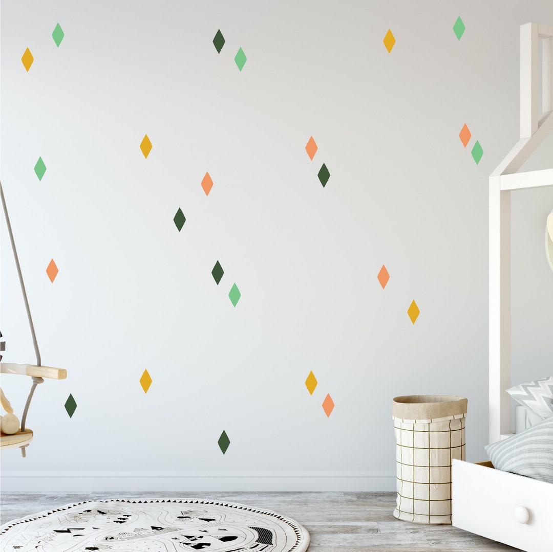 Mini Diamond Wall Decal, Modern Geometric Wall, Room Decor, Modern Kids ...