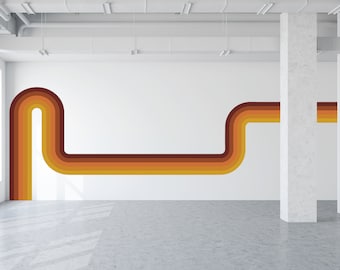 Stripe Wall Decal / Retro Stripe Decal / Retro Stripes / Wall Decal ...