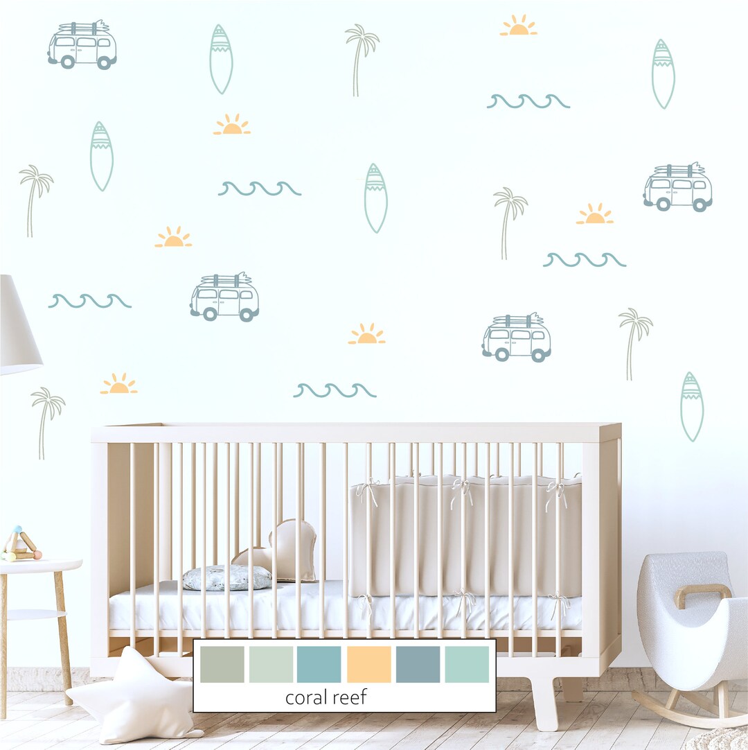 Ocean Surf Decals / Ocean Wall Stickers / Wave Wall Decal / Modern ...