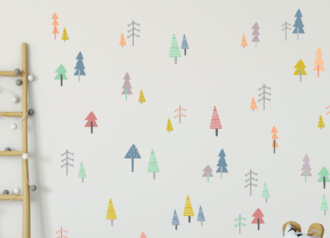 Hand Drawn Tree Decals, Tree Stickers ,wall Art Stickers, Decorative ...