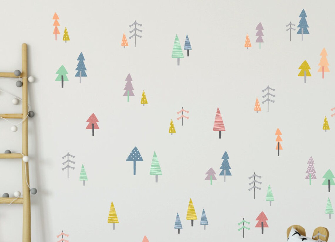 Hand Drawn Tree Decals Tree Stickers wall Art Stickers | Etsy