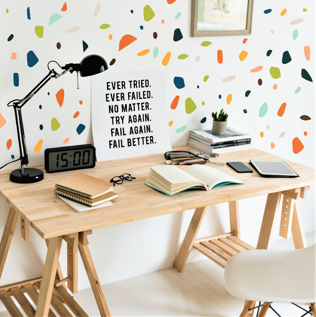 Terrazzo Wall Decals, Multicolored Terrazzo Decor, Terrazzo Print ...