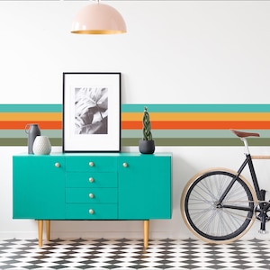 Rainbow Stripes - 5 Stripe Wall Decal - Stripe Decals for Walls - Wall ...